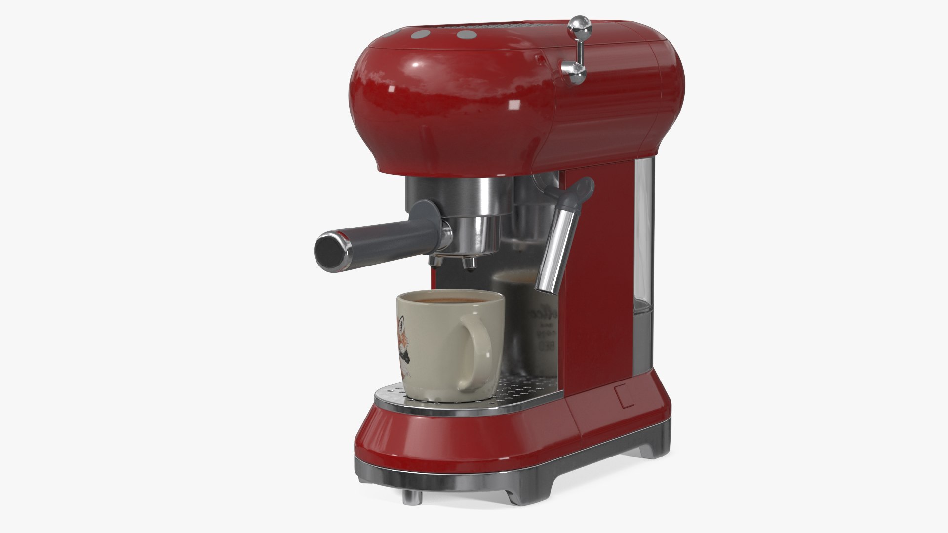 Retro Design Coffee Maker Serving Espresso Red 3D Model - TurboSquid ...