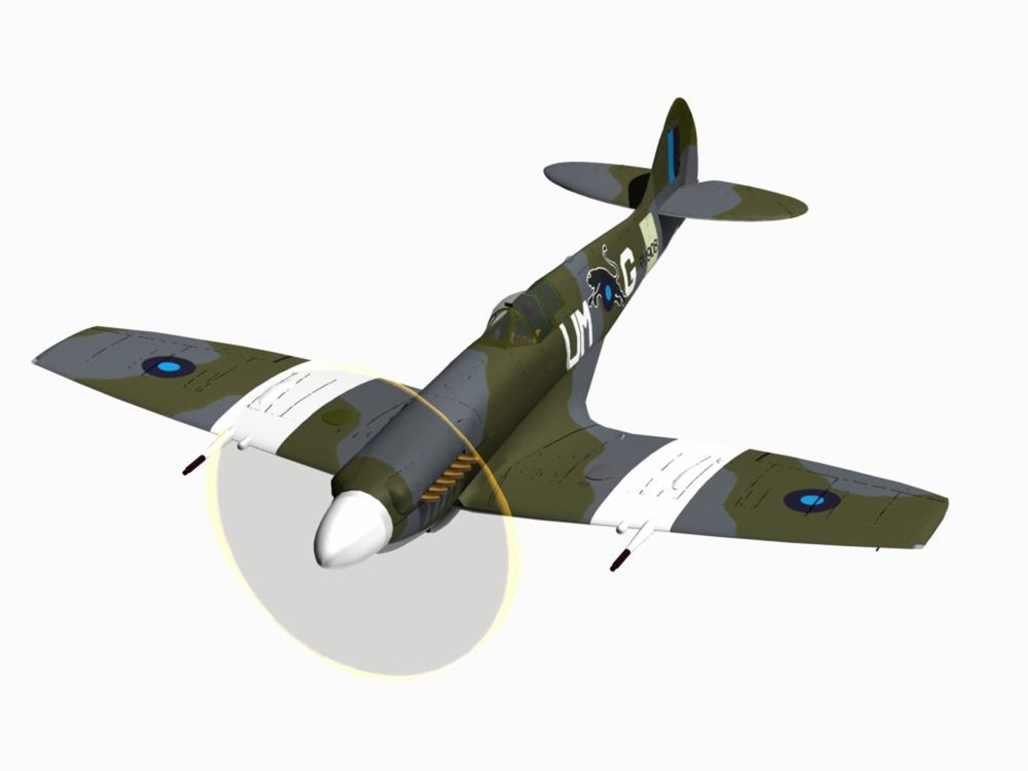 3d Supermarine Spitfire Fighter Xiv