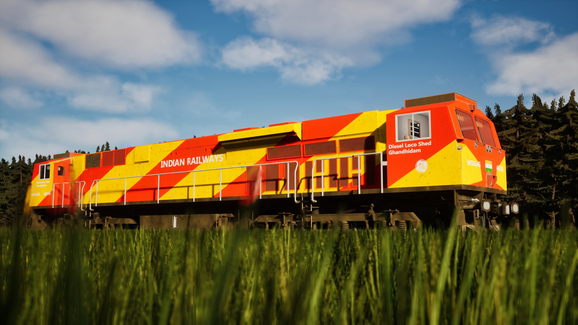 3D Indian Railways WDG 4G Diesel Locomotive With Cabin Interior Model - TurboSquid 2382451