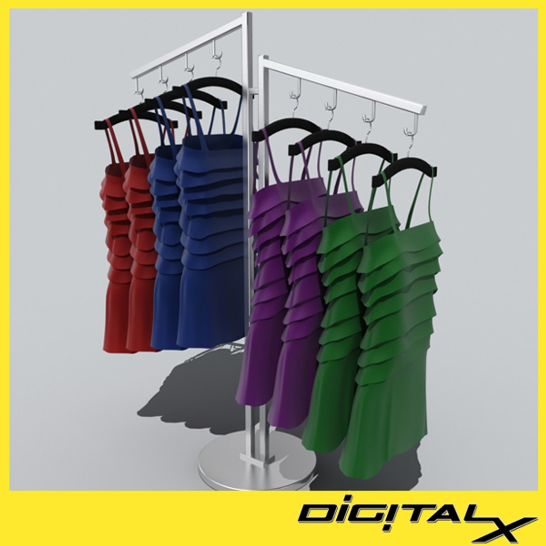 3d model rack dresses