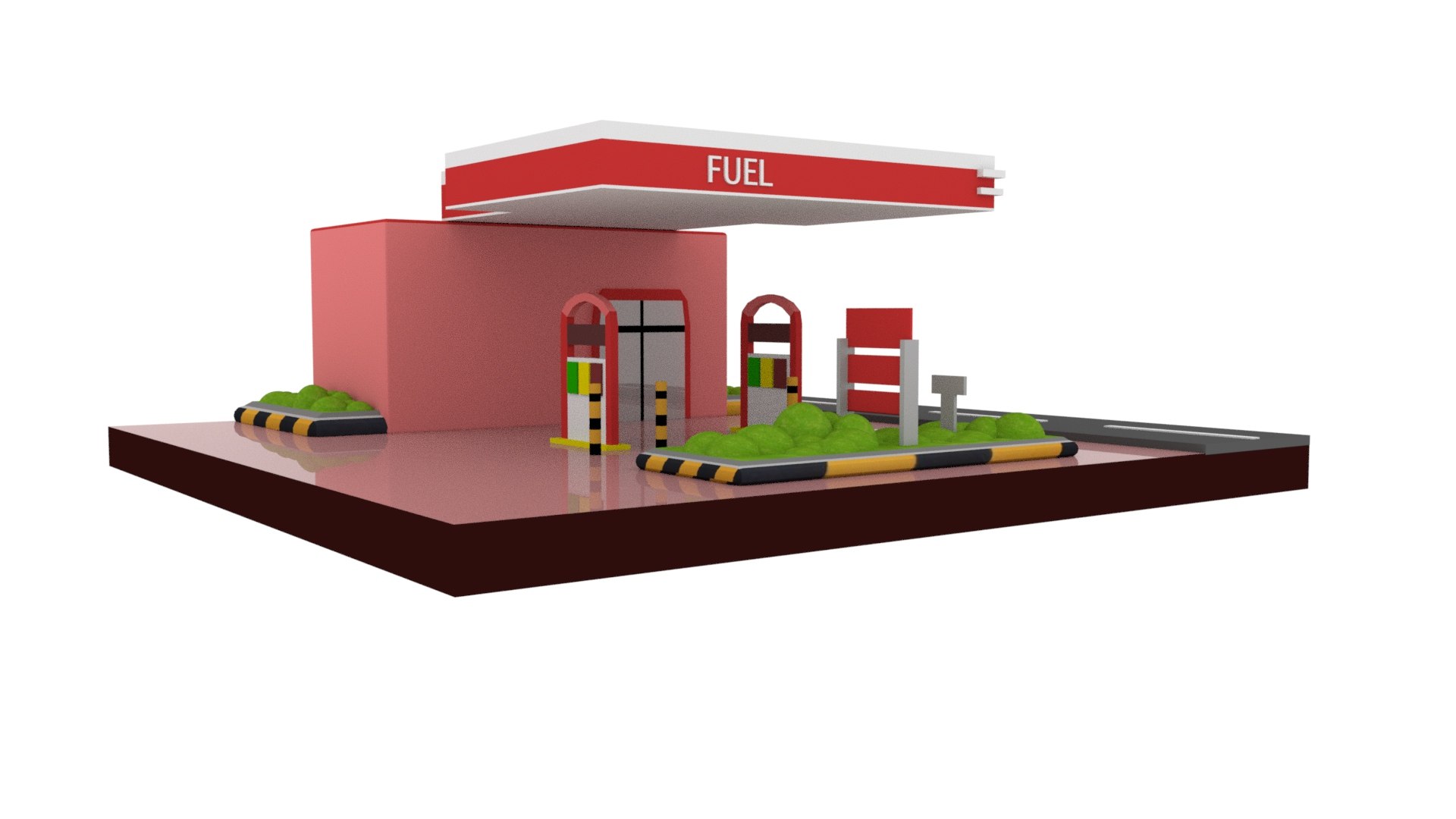 Gas Station Model Model - TurboSquid 2145848