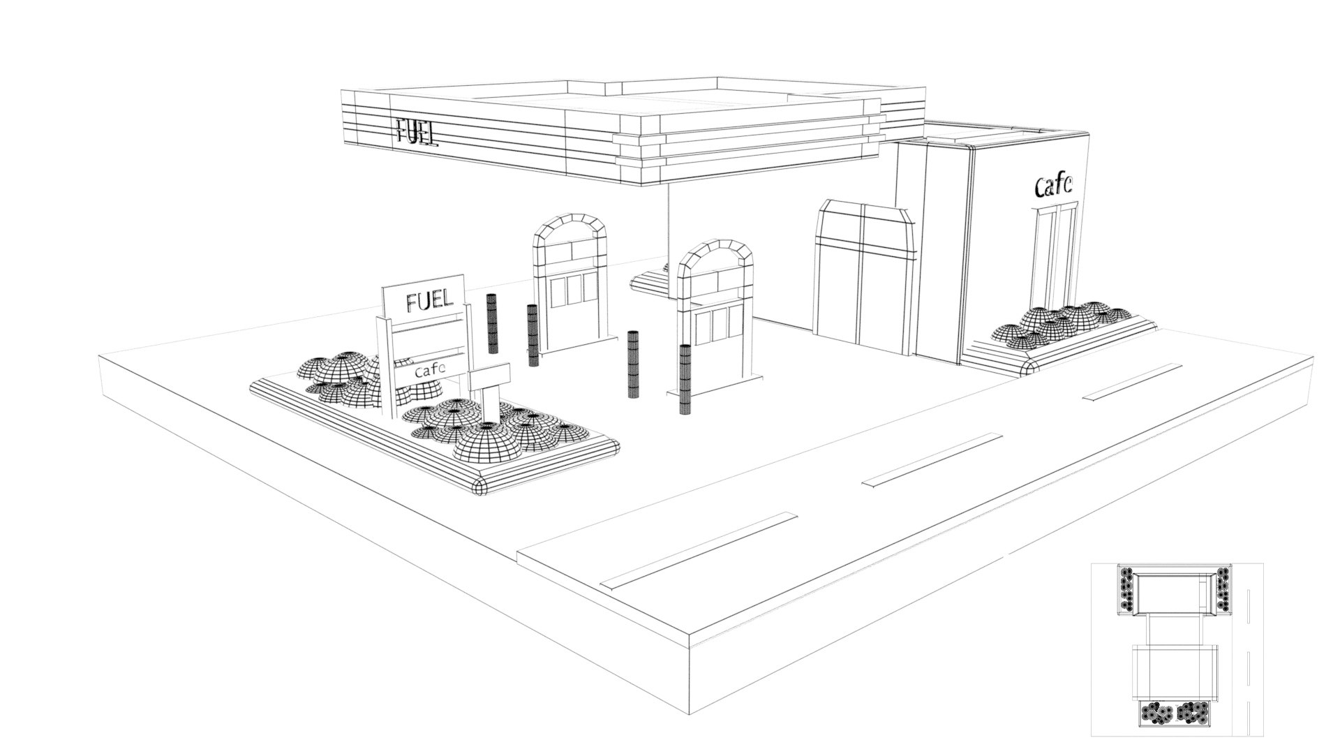 Gas Station Model Model - TurboSquid 2145848