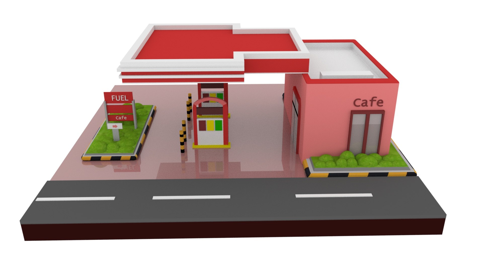 Gas Station Model Model - TurboSquid 2145848