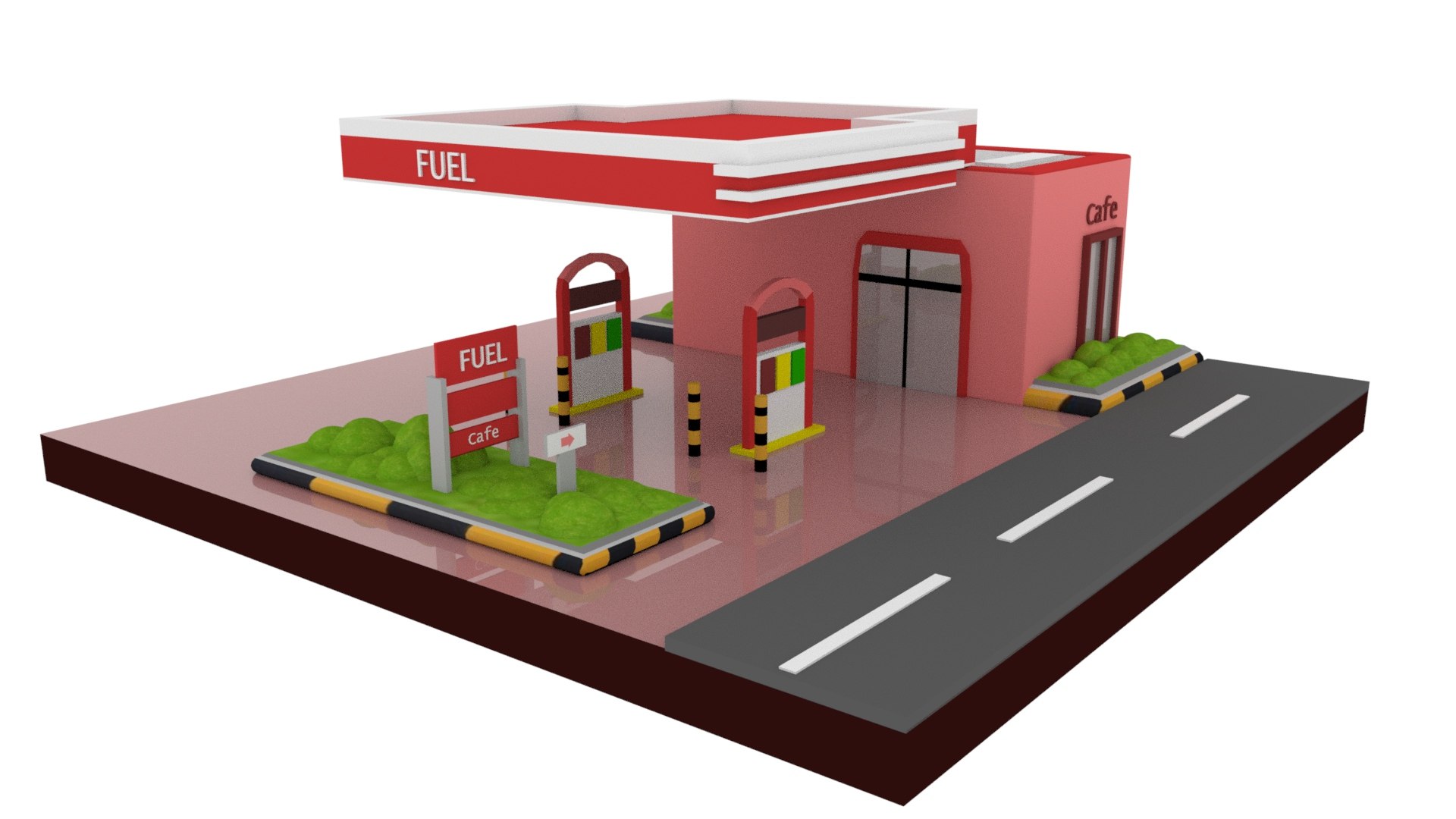 Gas Station Model Model - TurboSquid 2145848