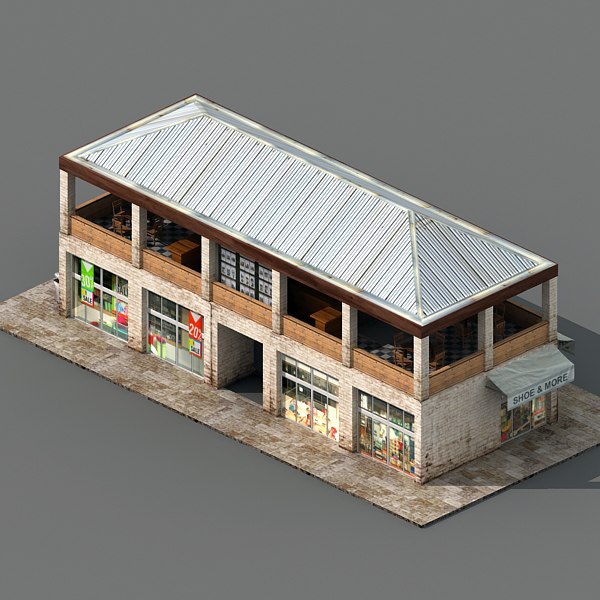 coast shop building 3d model