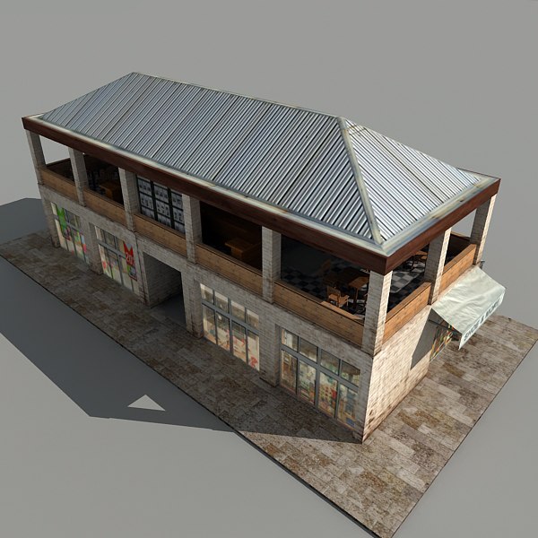coast shop building 3d model