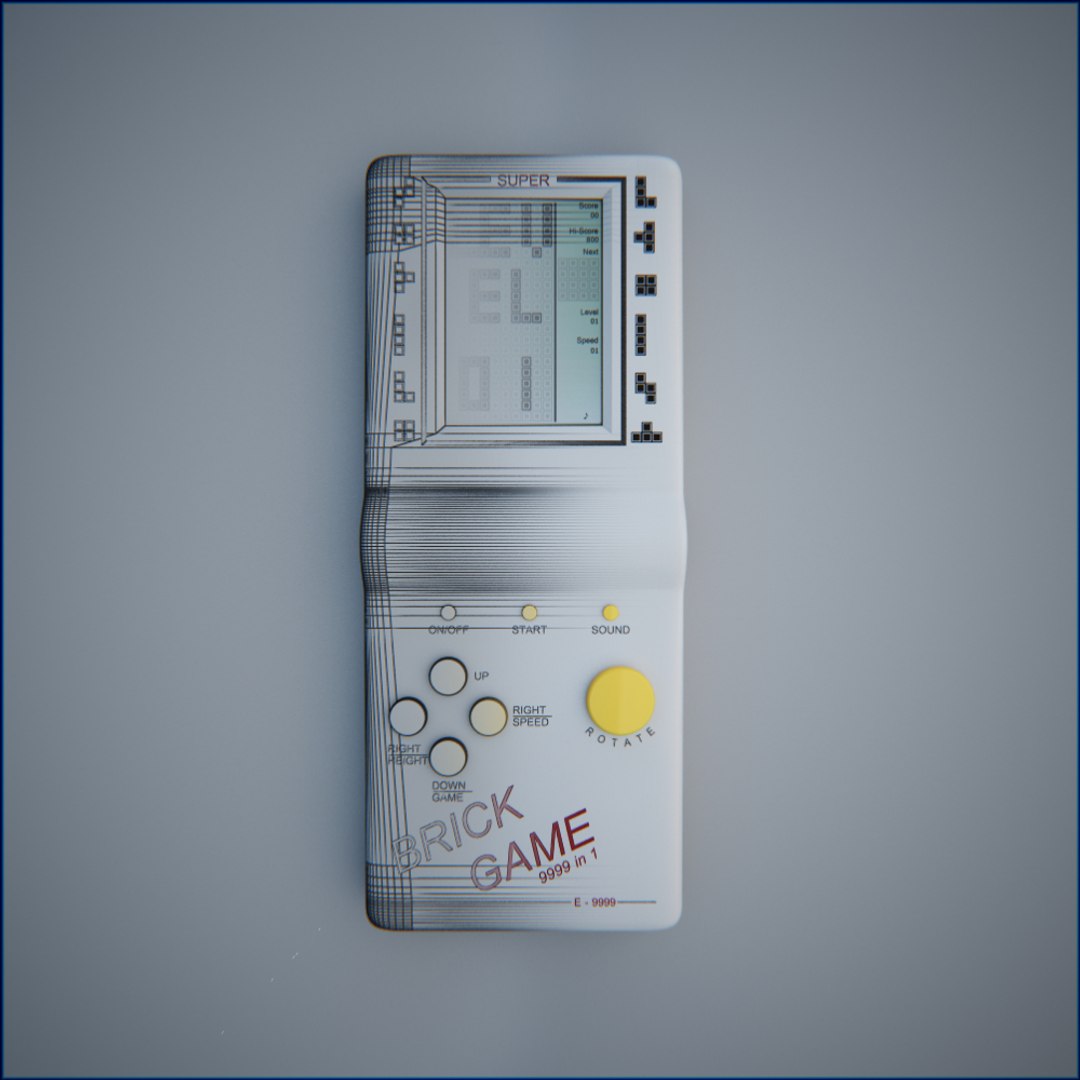 3d brick 90 tetris model