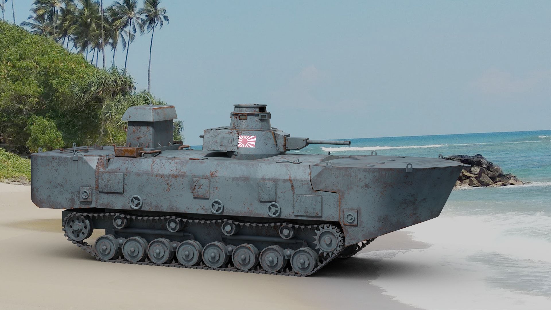 3D Type 3 Ka Chi Amphibious Tank - TurboSquid 2085062