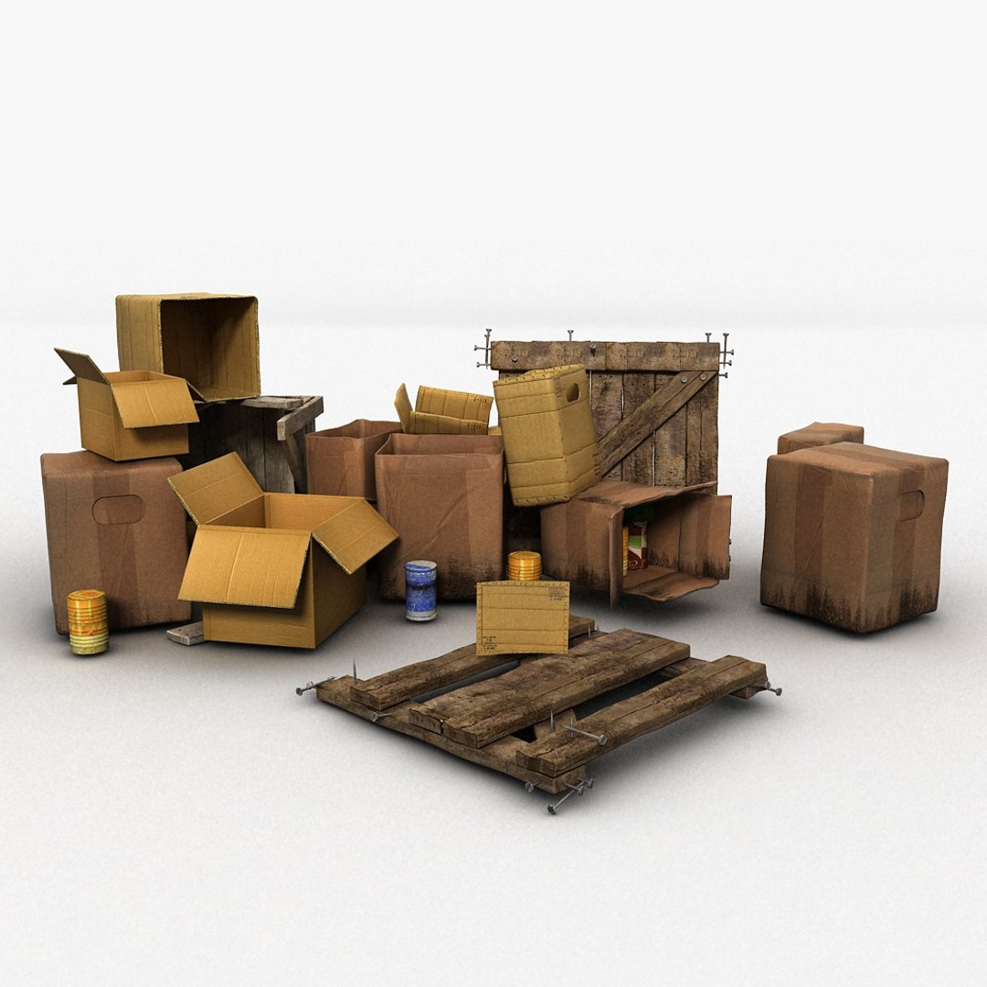 Junk Wood Crate 3d Obj