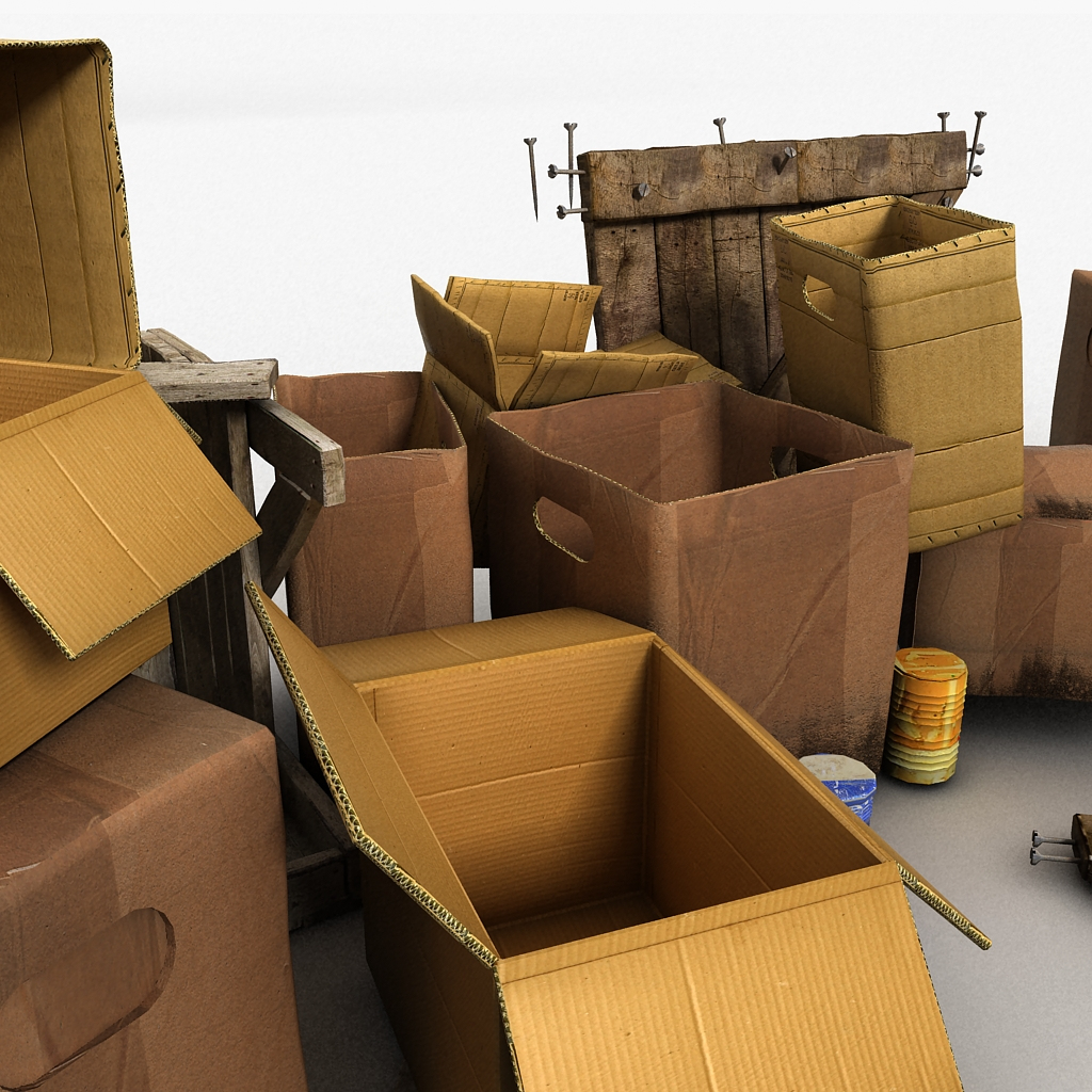 junk wood crate 3d obj