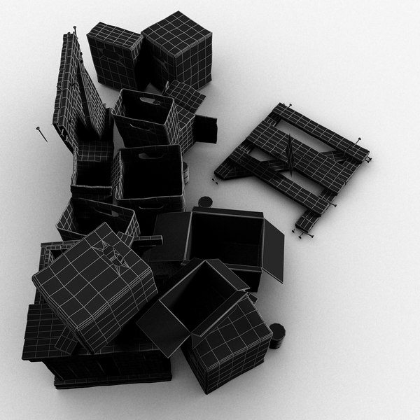 junk wood crate 3d obj