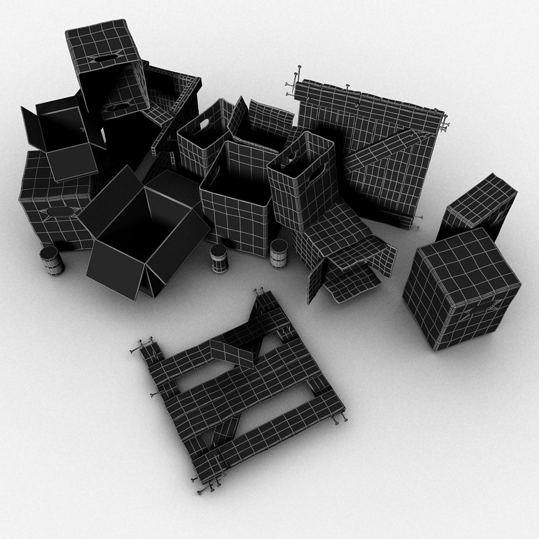junk wood crate 3d obj