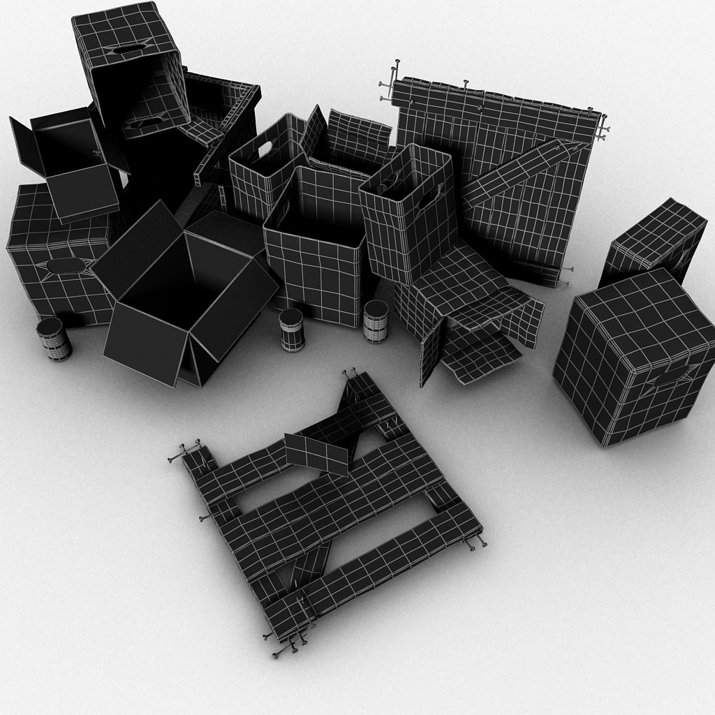 junk wood crate 3d obj