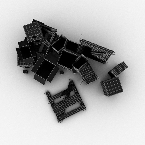 junk wood crate 3d obj