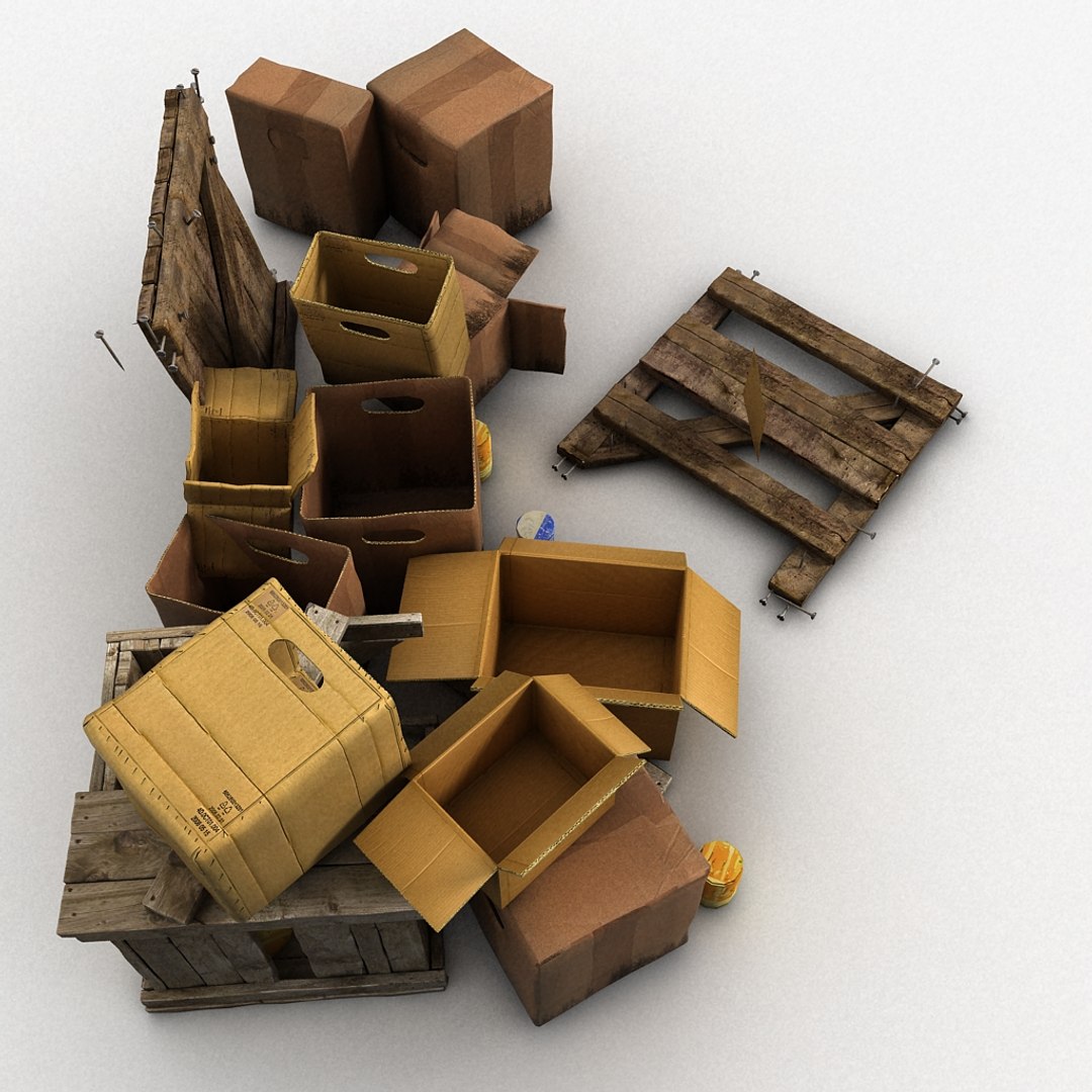 Junk Wood Crate 3d Obj
