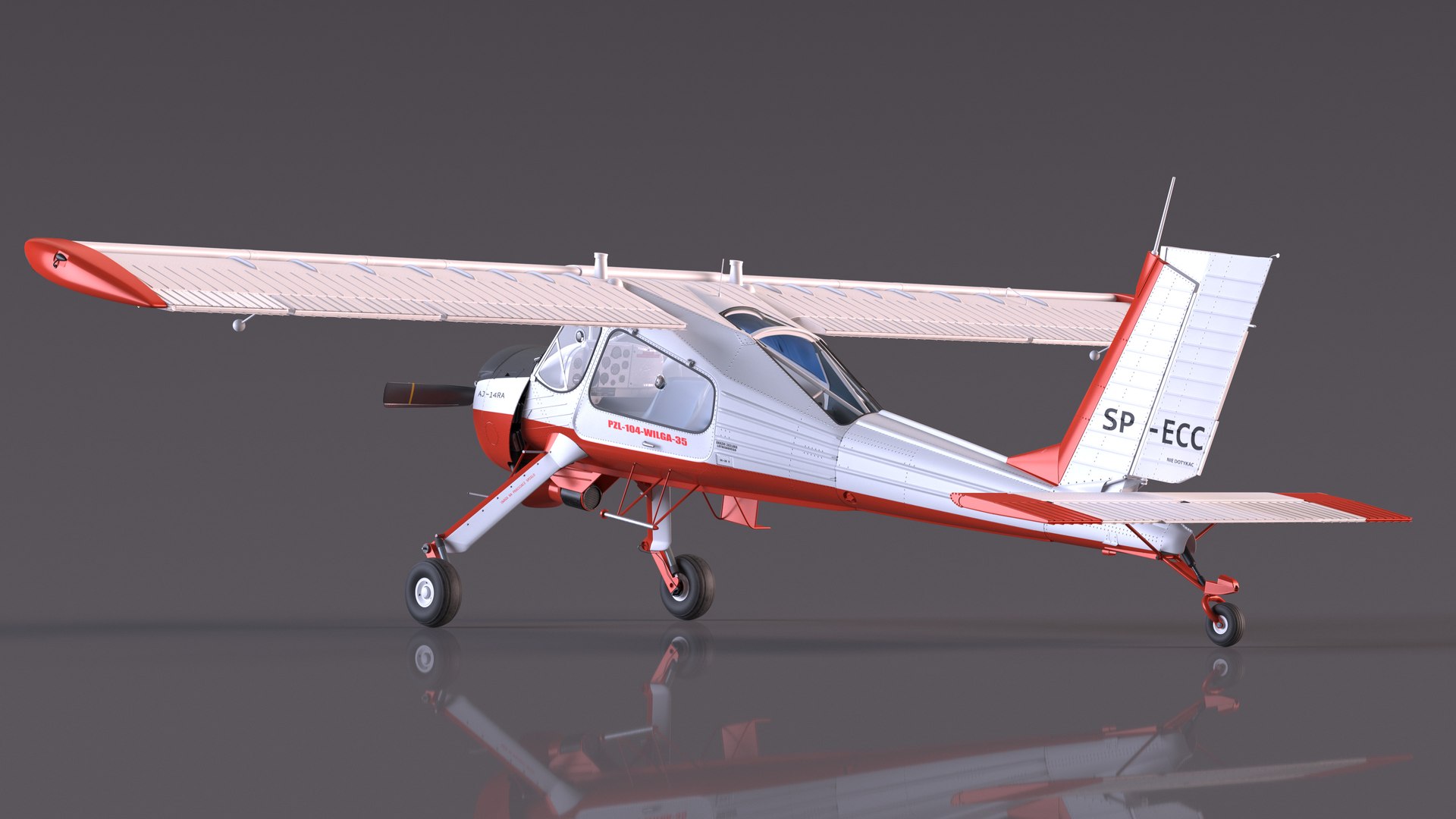 3D PZL 104 Wilga Airplane White Simple Interior - TurboSquid 2193877