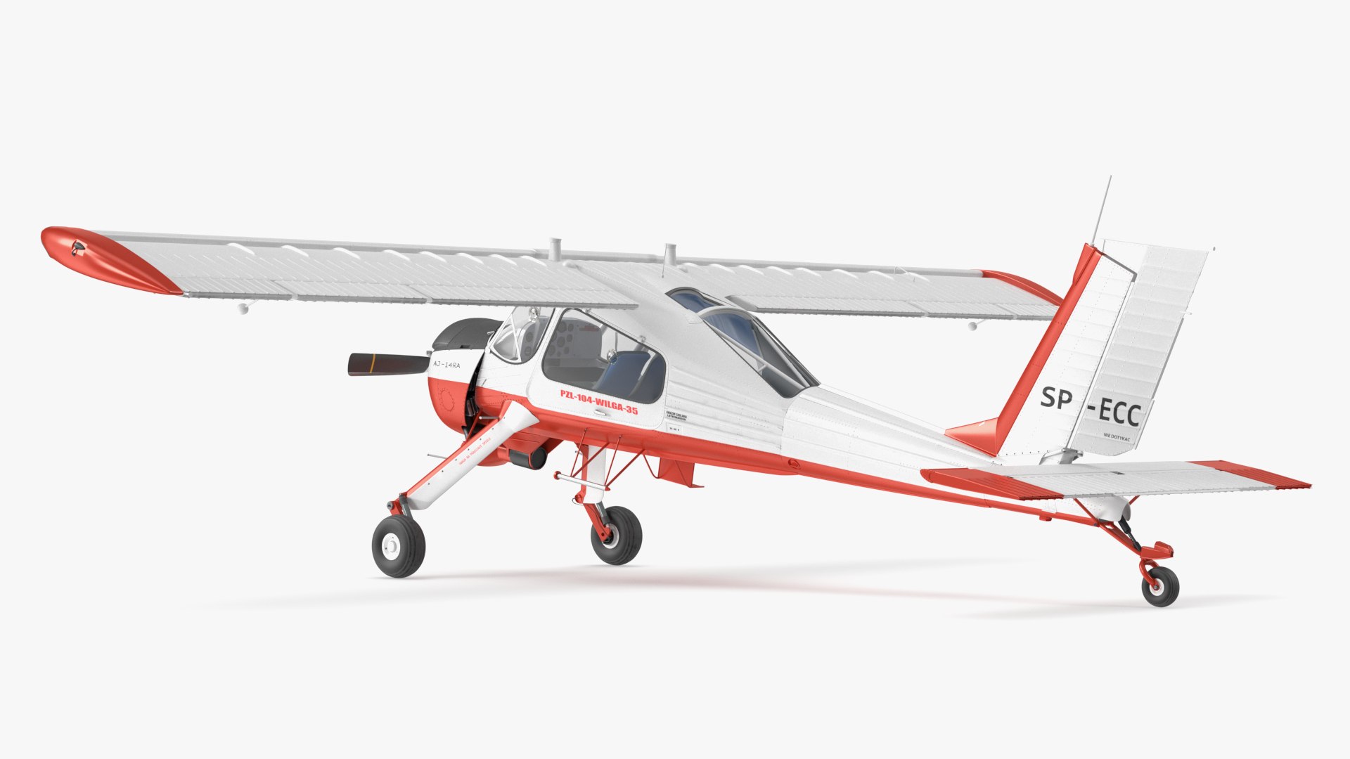 3D PZL 104 Wilga Airplane White Simple Interior - TurboSquid 2193877