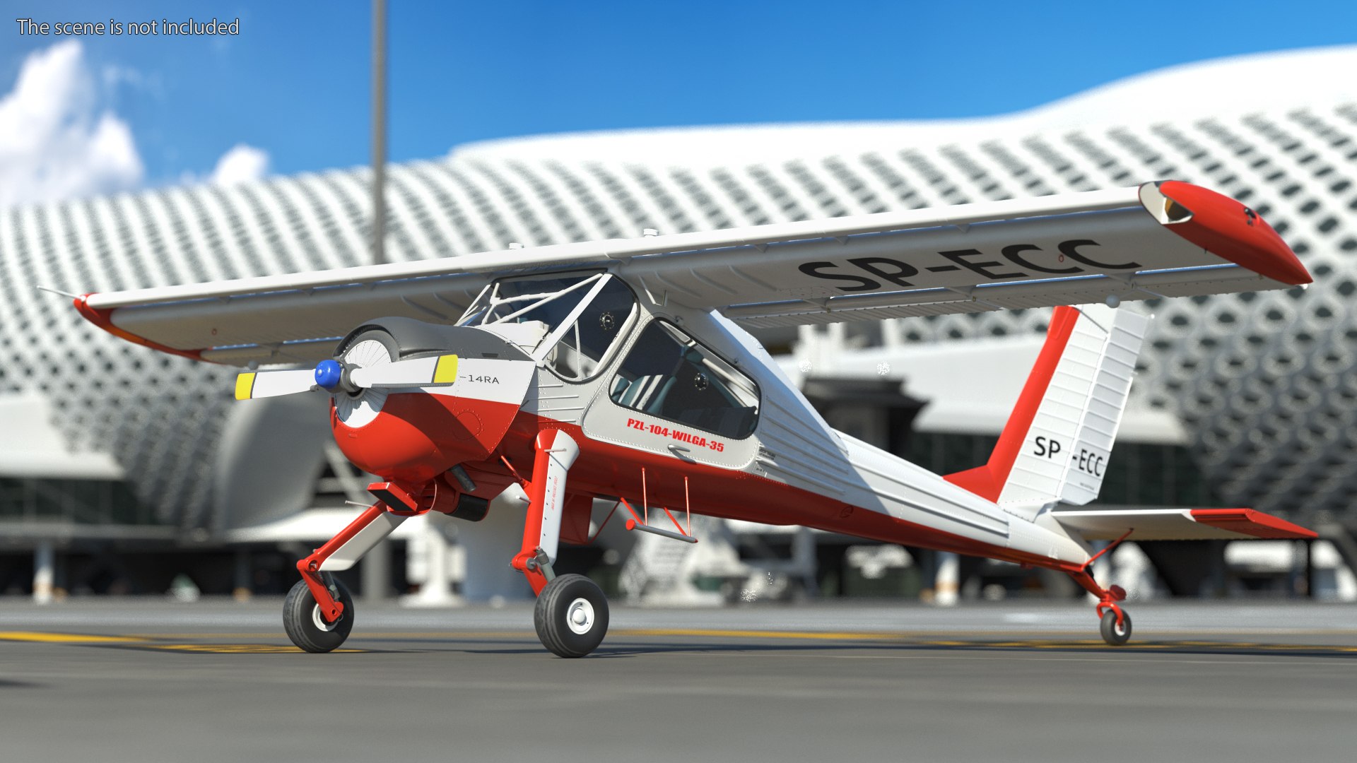 3D PZL 104 Wilga Airplane White Simple Interior - TurboSquid 2193877