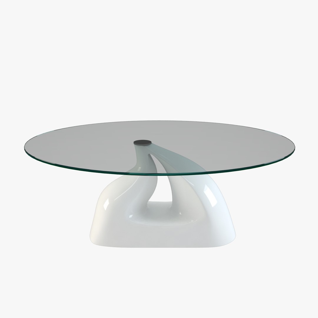 3d model curved modern table