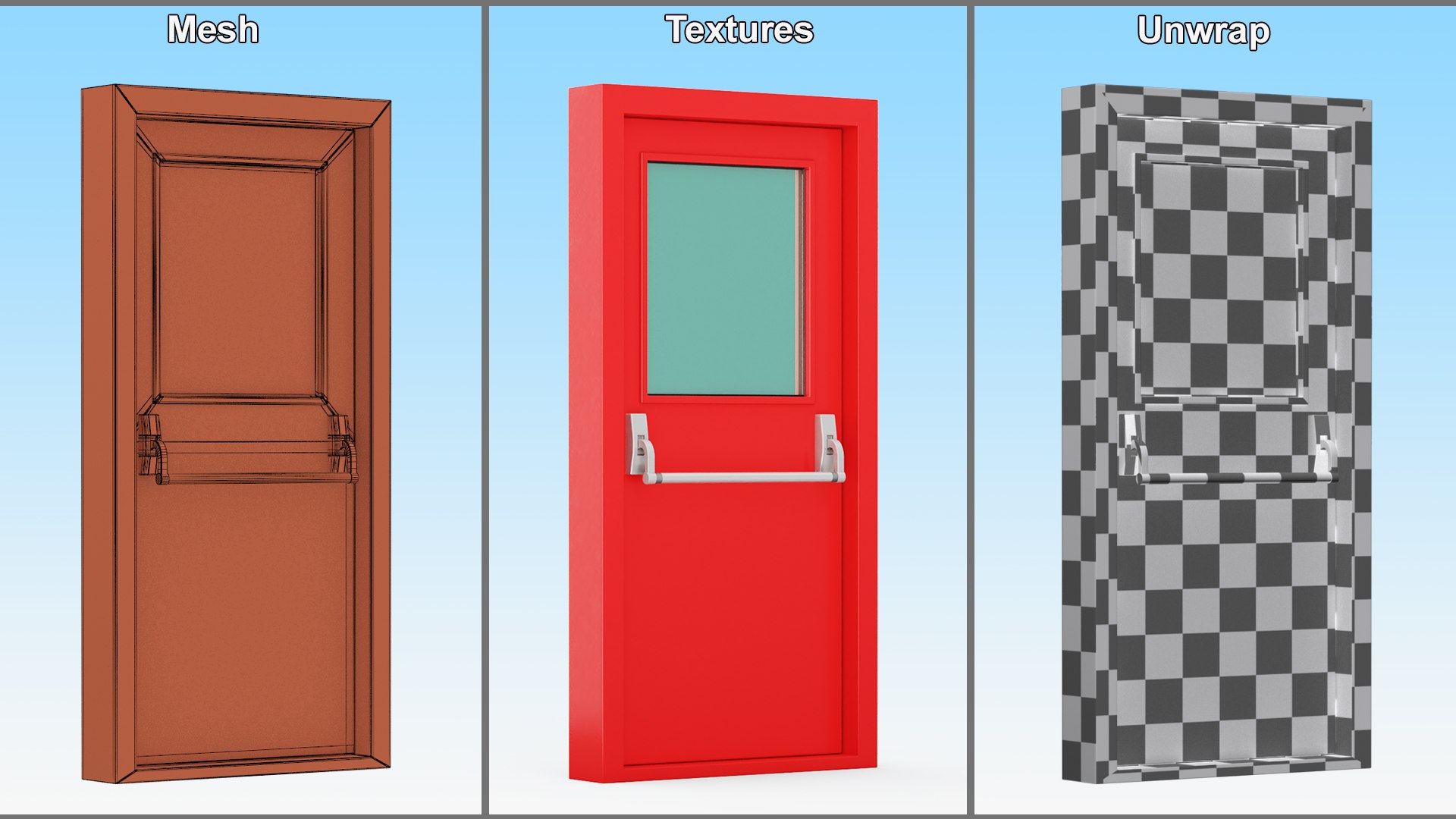 Single Fire Exit Door With Panic Bar 3D Model - TurboSquid 2055002