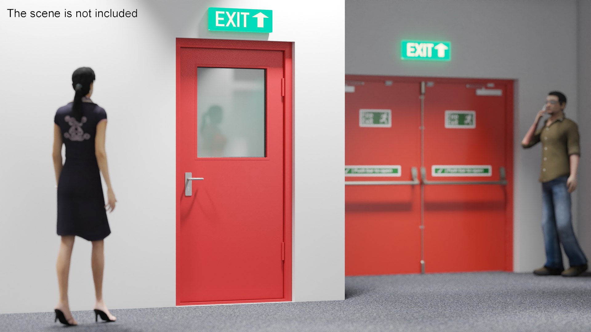 Single Fire Exit Door With Panic Bar 3D Model - TurboSquid 2055002