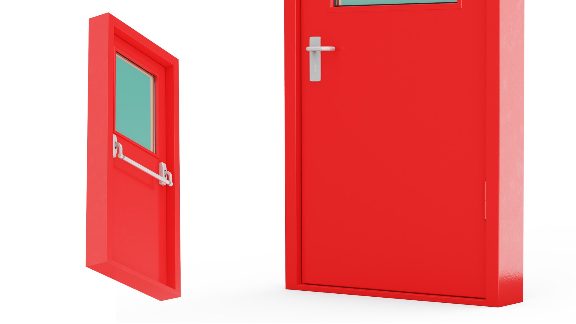 Single Fire Exit Door With Panic Bar 3D Model - TurboSquid 2055002