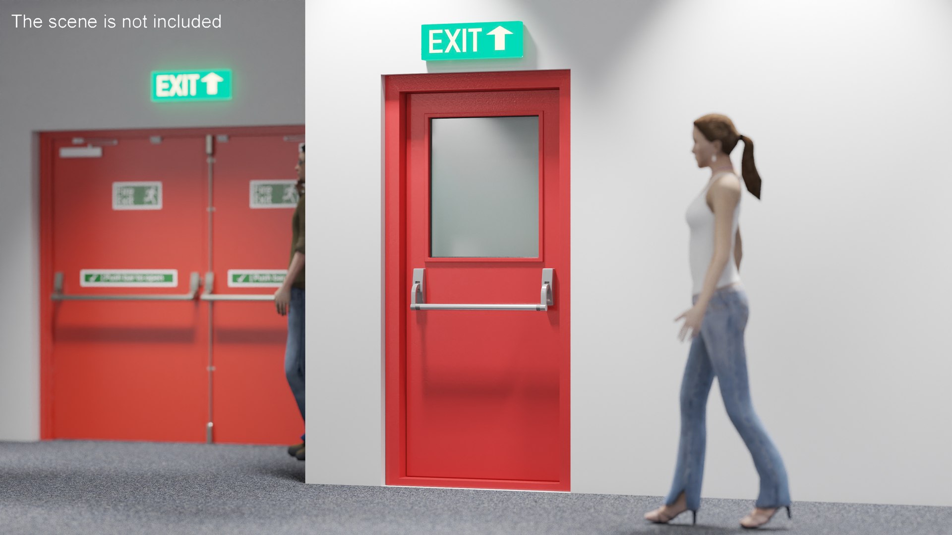 Single Fire Exit Door With Panic Bar 3D Model - TurboSquid 2055002