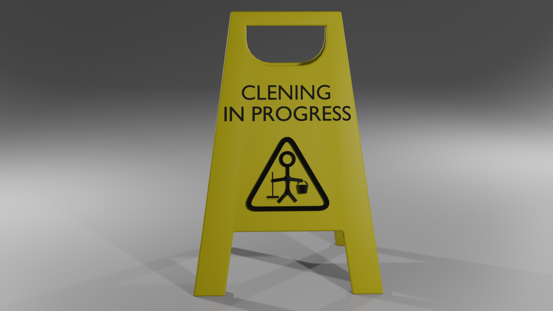 3D Caution Sign - Cleaning In Progress - TurboSquid 1842970