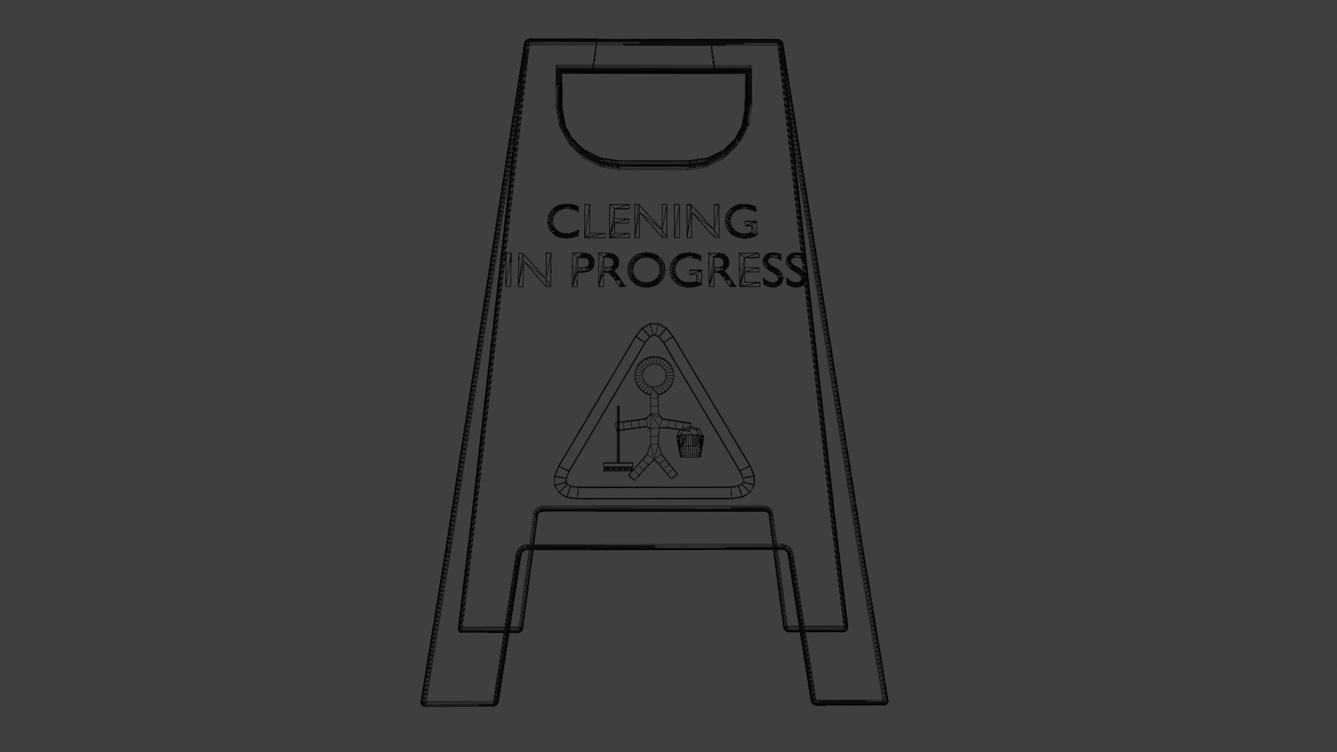 3D Caution Sign - Cleaning In Progress - TurboSquid 1842970
