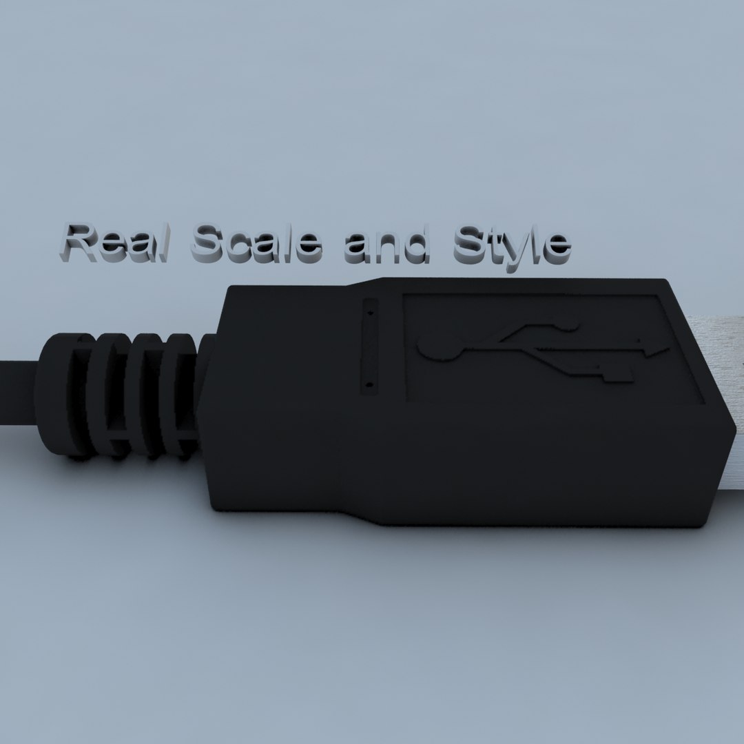 3d Real Usb Connector