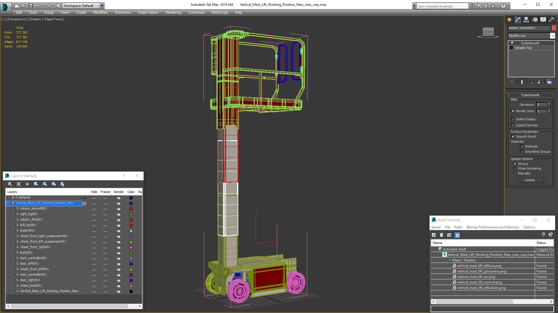 3D Vertical Mast Lift Working Position New Model - TurboSquid 1870720