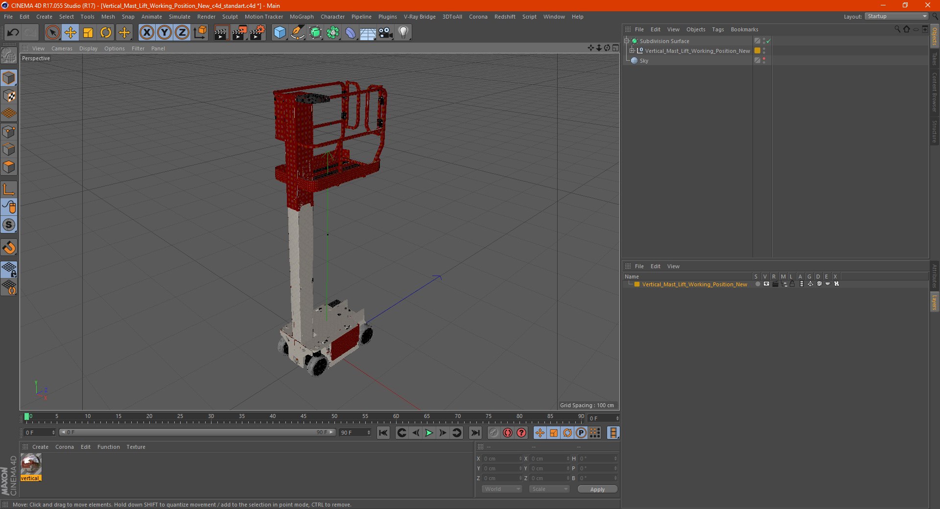 3D Vertical Mast Lift Working Position New Model - TurboSquid 1870720
