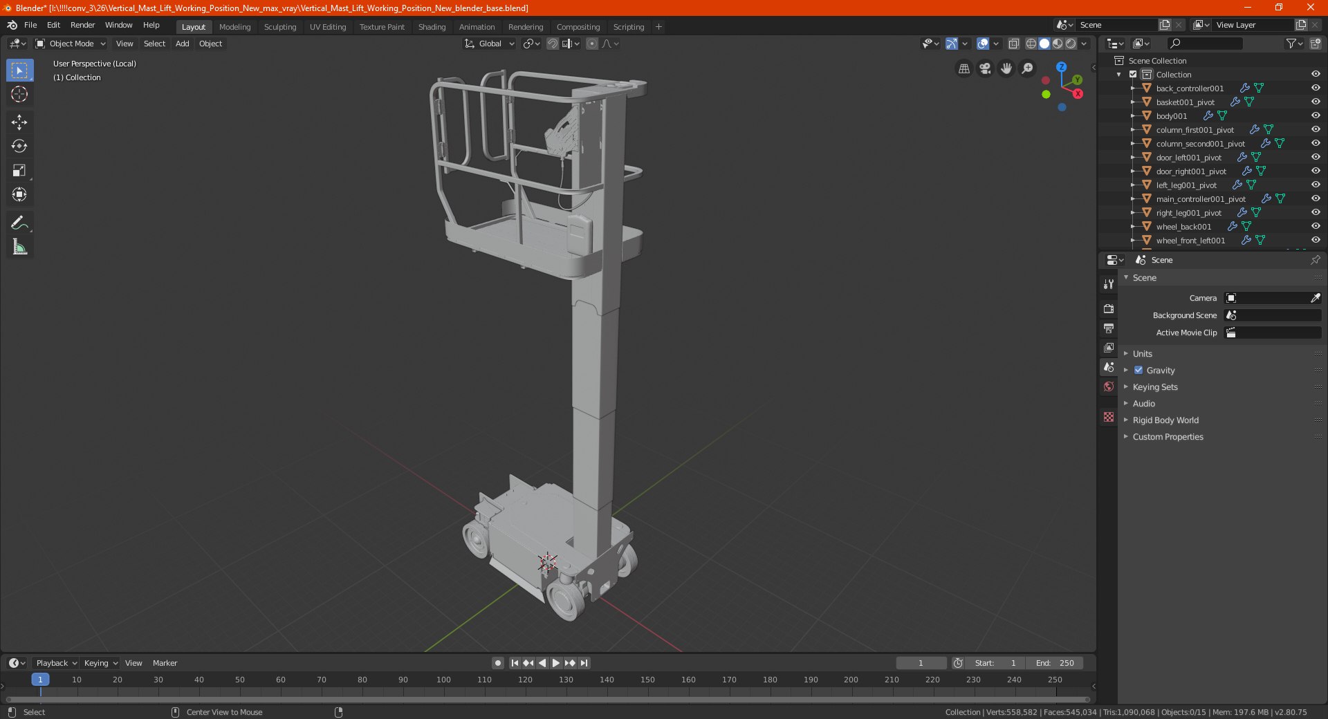 3D Vertical Mast Lift Working Position New Model - TurboSquid 1870720
