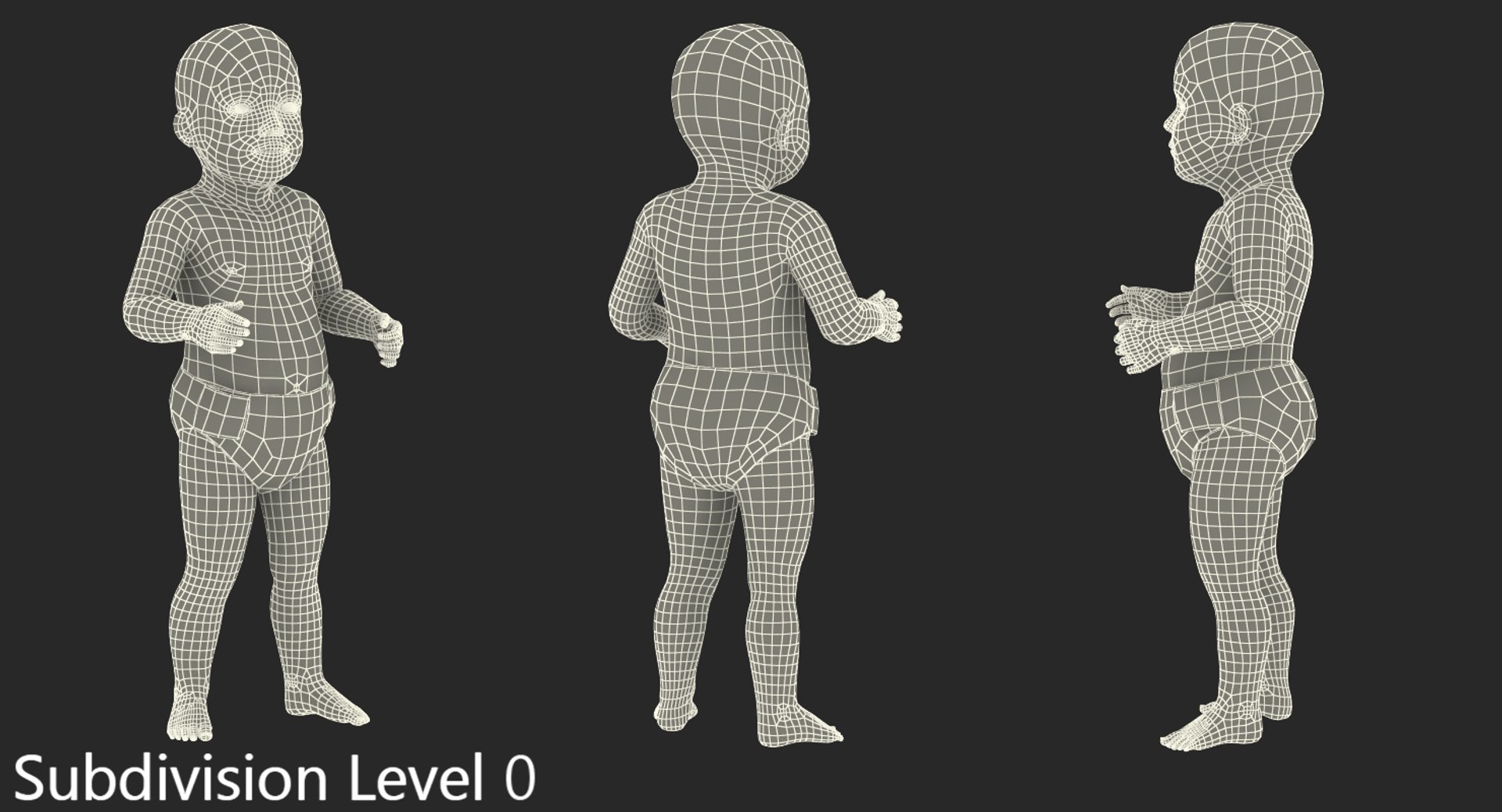 3d Model Baby Boy Standing