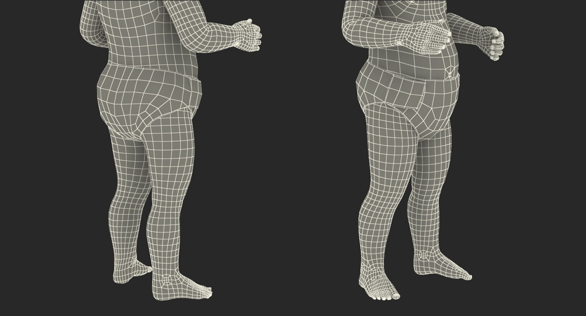 3d model baby boy standing