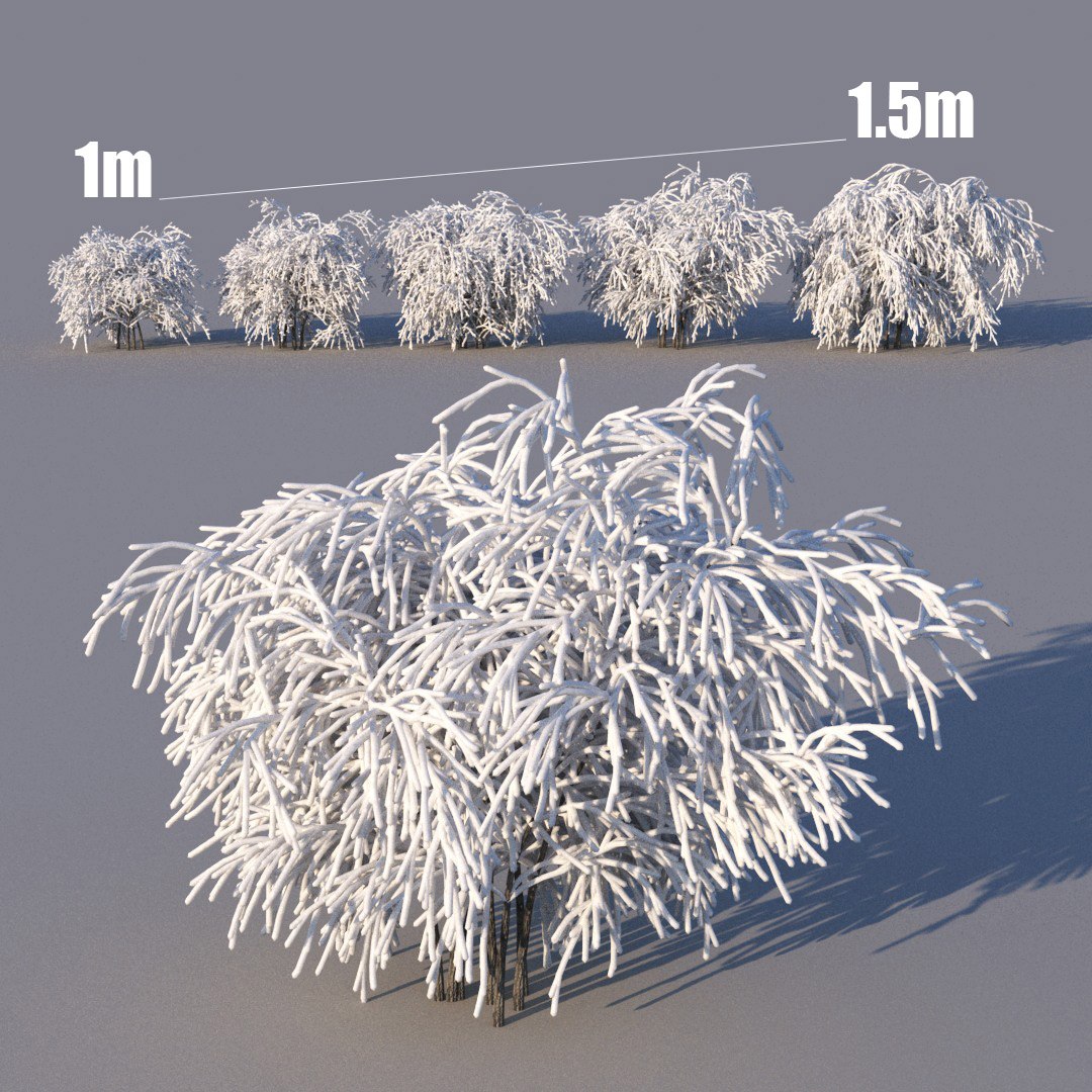 3D Winter Wild Bushes - TurboSquid 2035694