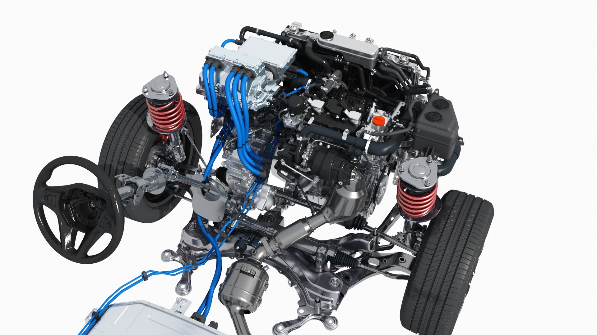 Hybrid Electric SUV Chassis X-Ray 3D Model - TurboSquid 2234440