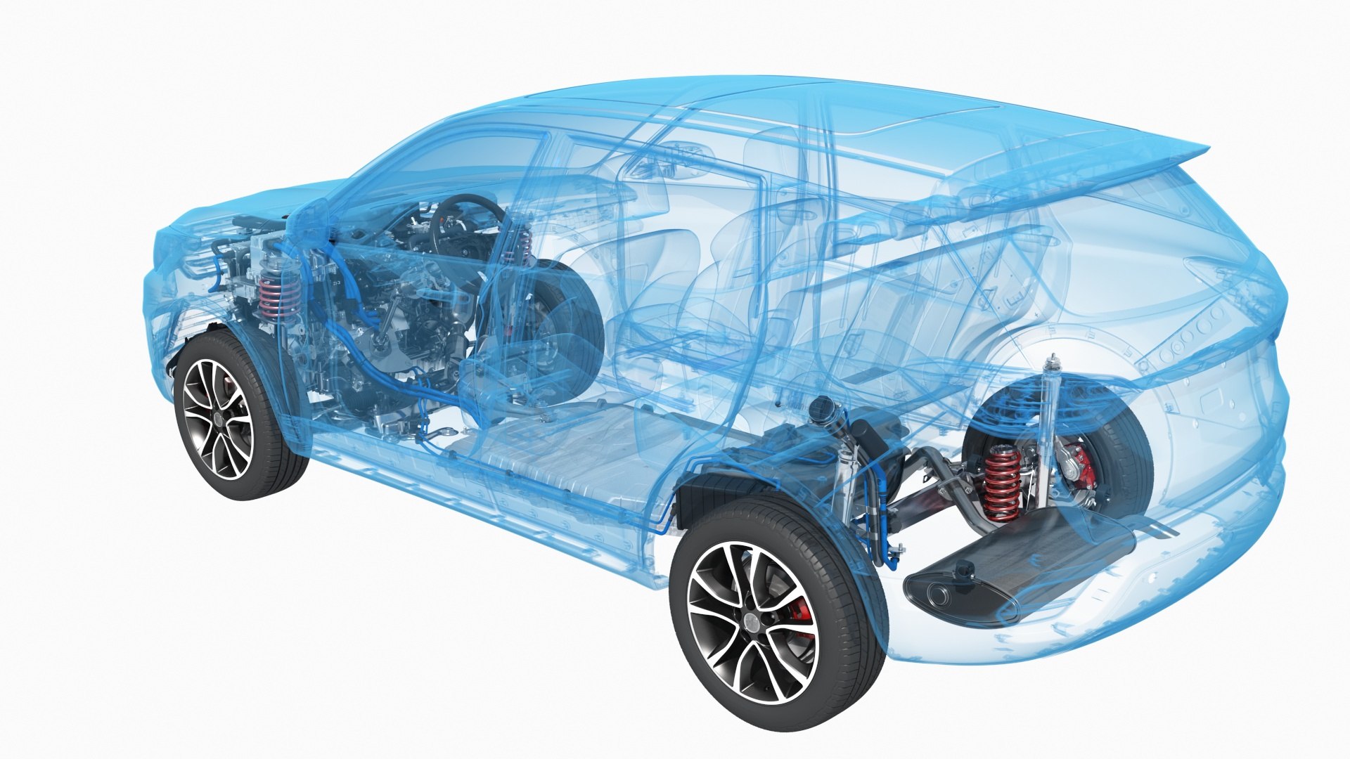 Hybrid Electric SUV Chassis X-Ray 3D Model - TurboSquid 2234440