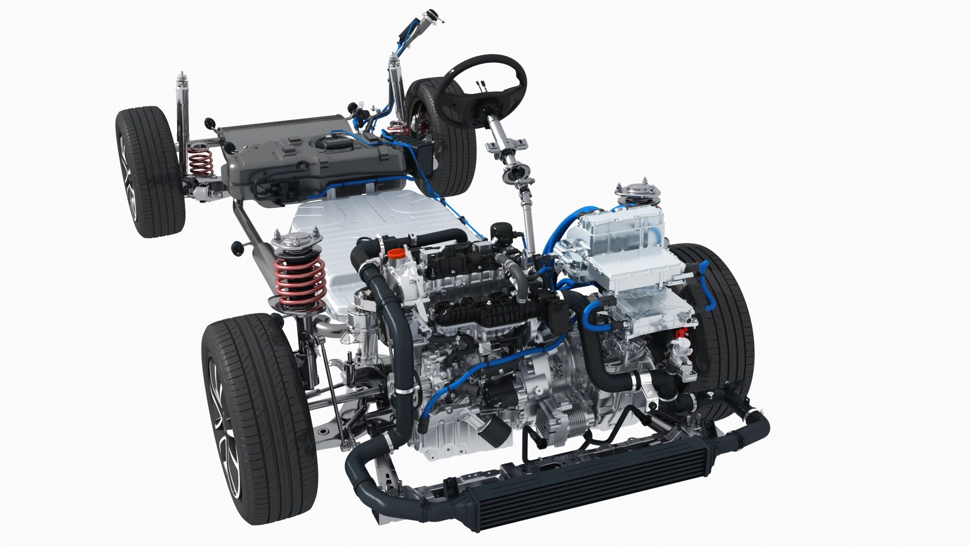 Hybrid Electric SUV Chassis X-Ray 3D Model - TurboSquid 2234440