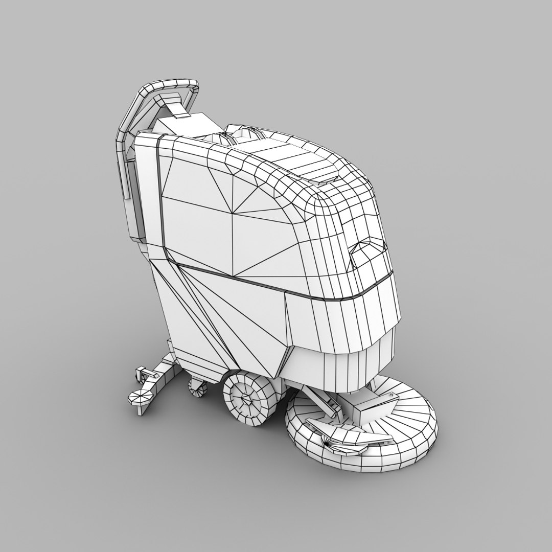 3d Model Walk Scrubber Drier