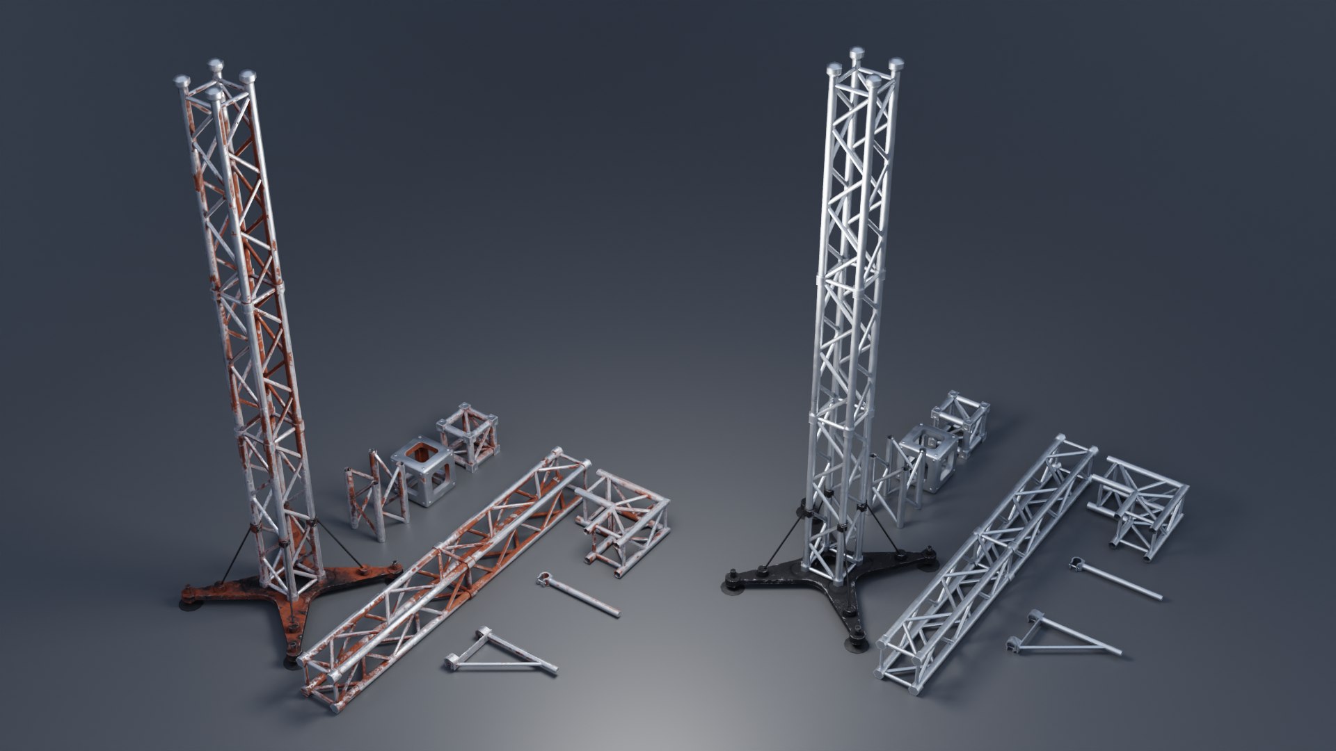 Trusses Clean And Rusty 4K And 2K 3D - TurboSquid 2055273