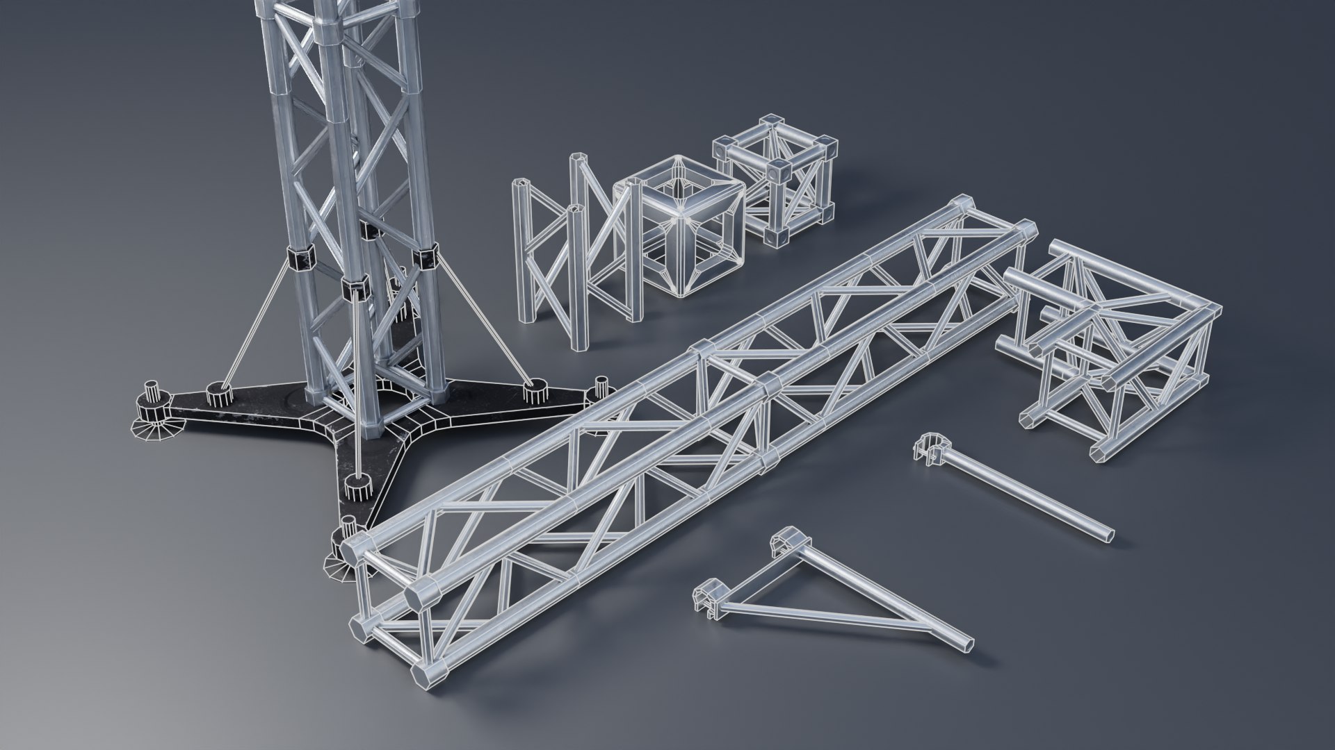 Trusses Clean And Rusty 4K And 2K 3D - TurboSquid 2055273