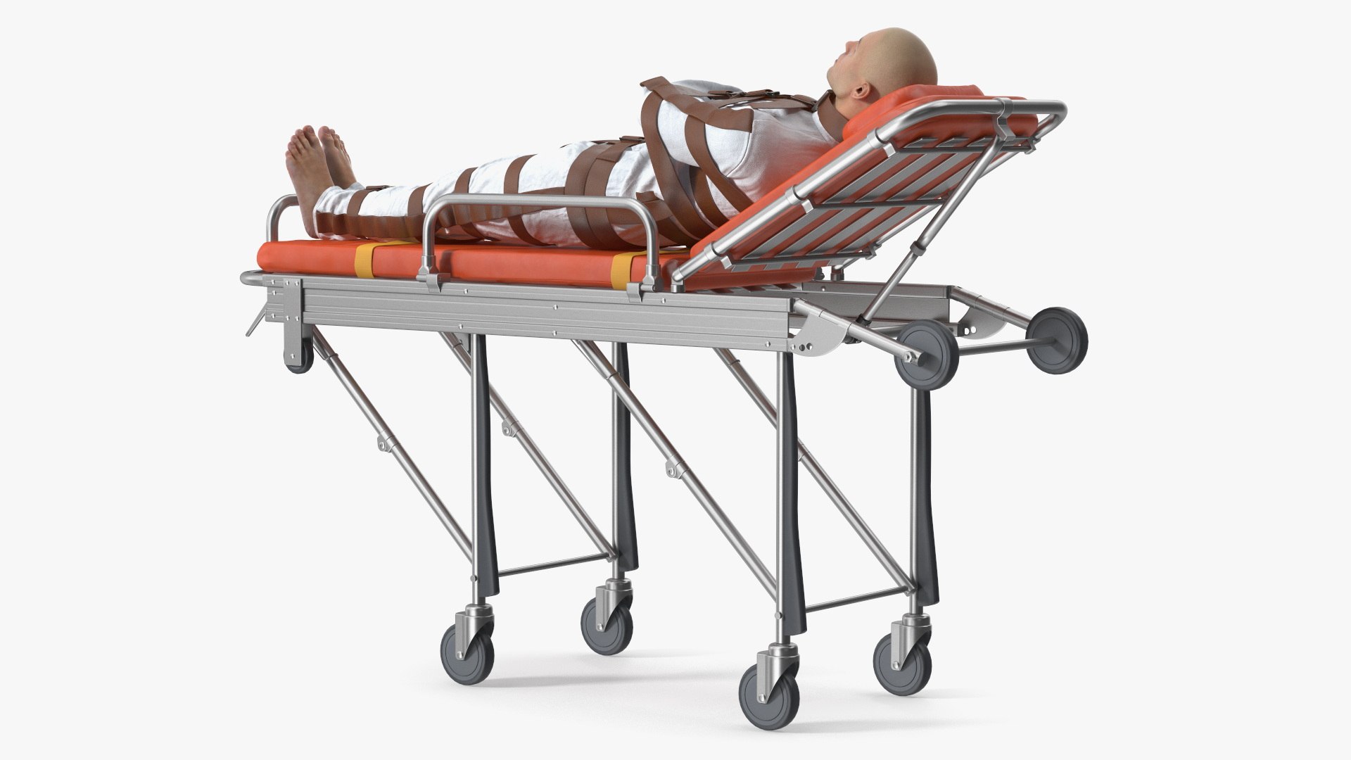 Patient In Straitjacket On Hospital Stretcher 3D Model - TurboSquid 2292416