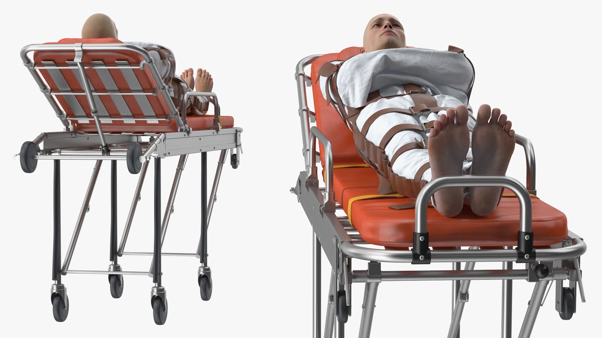Patient In Straitjacket On Hospital Stretcher 3D Model - TurboSquid 2292416