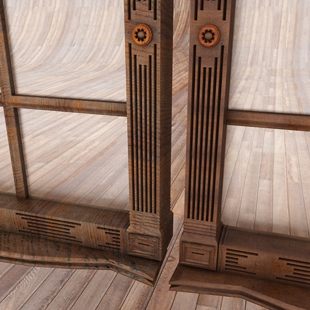 Window Wood Curtain 3d Model