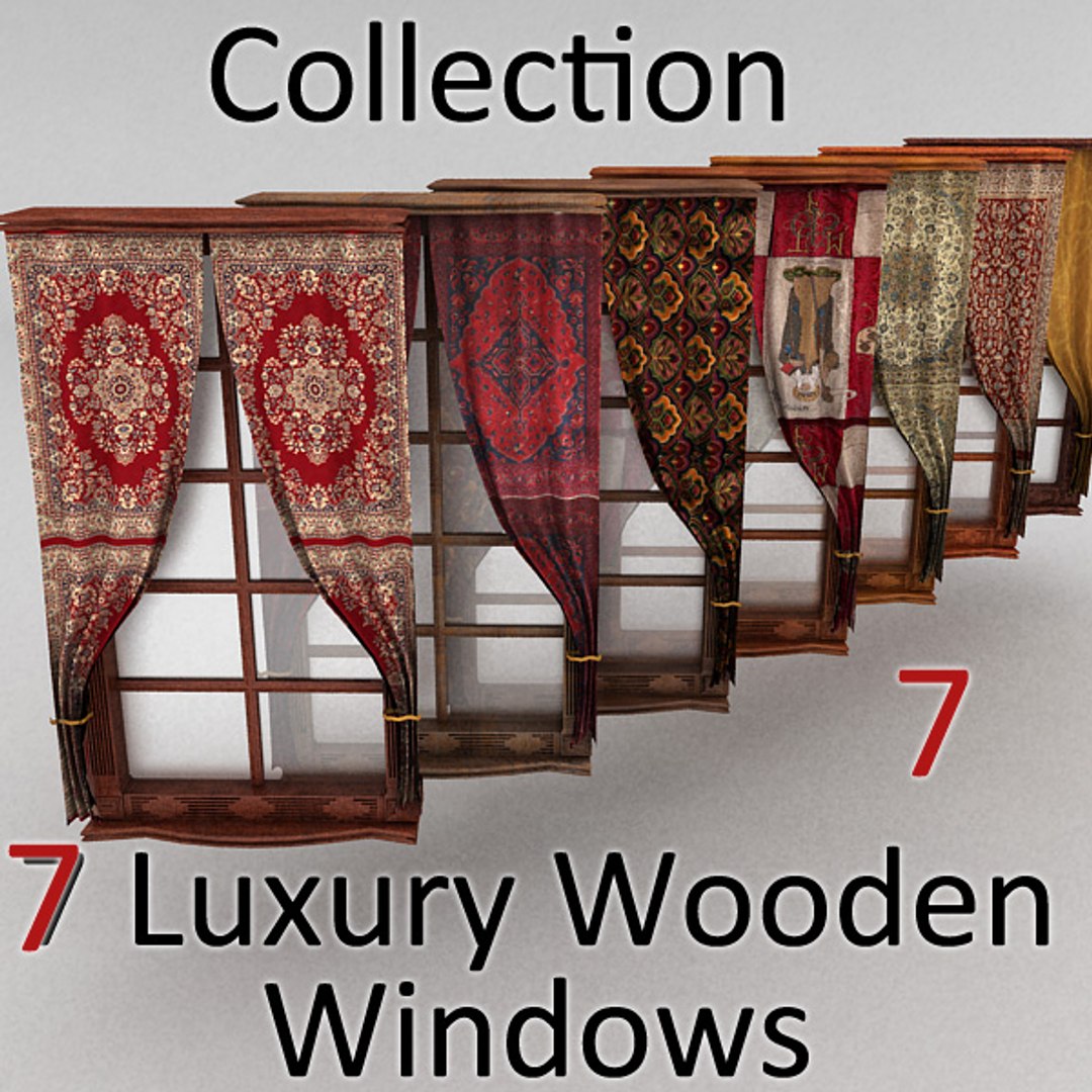 Window Wood Curtain 3d Model