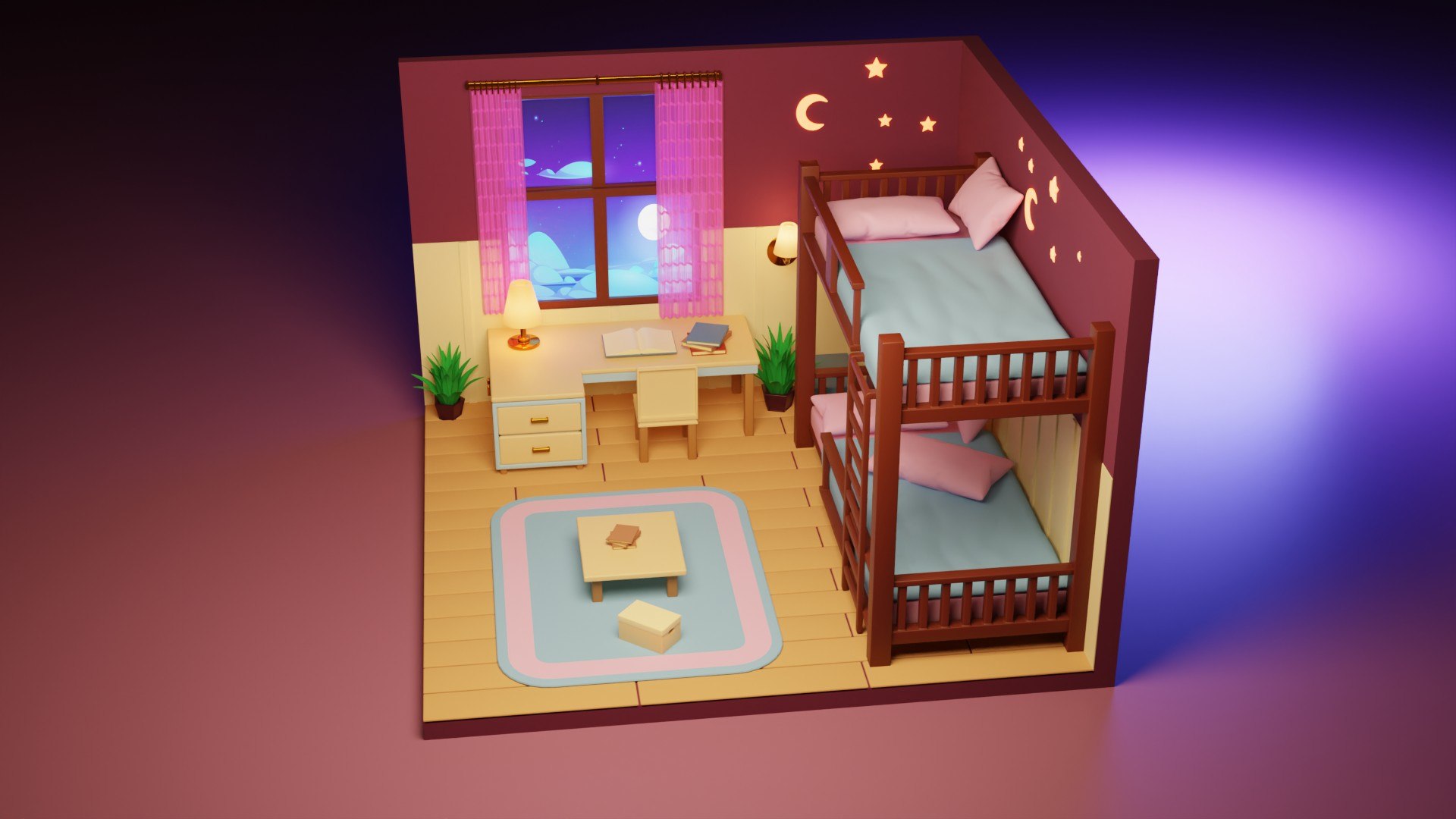 3D Isometric Bedroom Design - TurboSquid 2208923