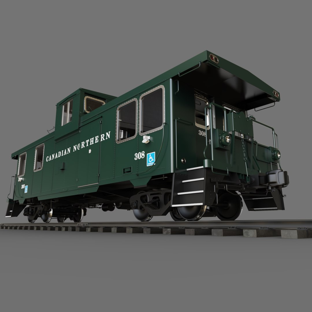 3D Model Caboose No308 Fort Edmonton Park Train - TurboSquid 2227437
