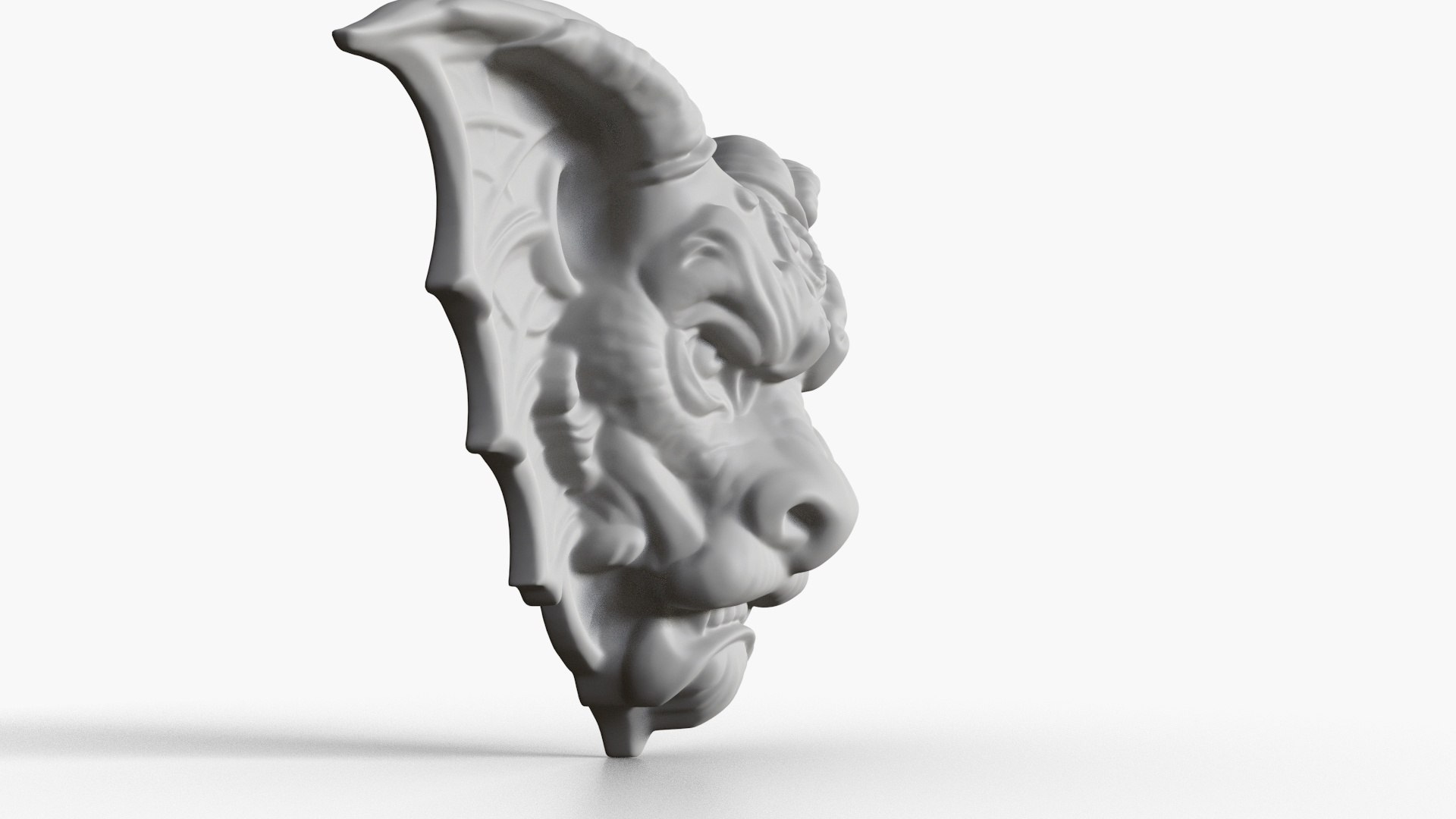 Gargoyle Head Relief 12 3D Model - TurboSquid 2289800
