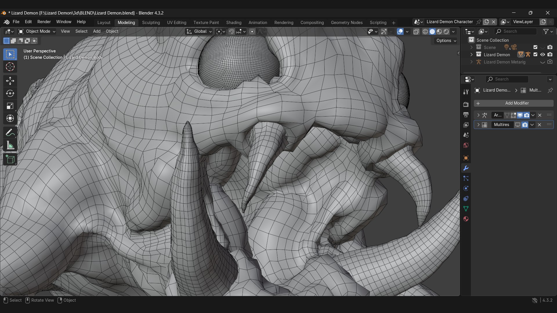 3D Model Lizard Demon Blender - TurboSquid 2396892